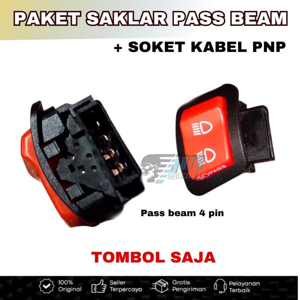 Jual PAKET SAKLAR VIETNAM BOHLAM PASS BEAM RED 4 Pin PNM VARIO 125/BEAT ...