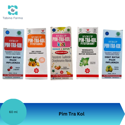 Jual Sirup PIM TRA KOL untuk Batuk, pilek dan panas rasa lemon, cherry ...