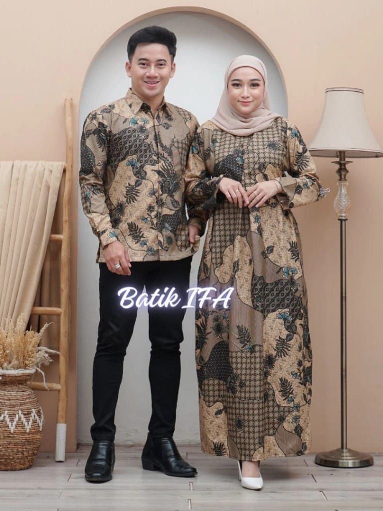 Jual Set Couple Batik - Atasan Batik Cewek motif merak coklat hijau ...