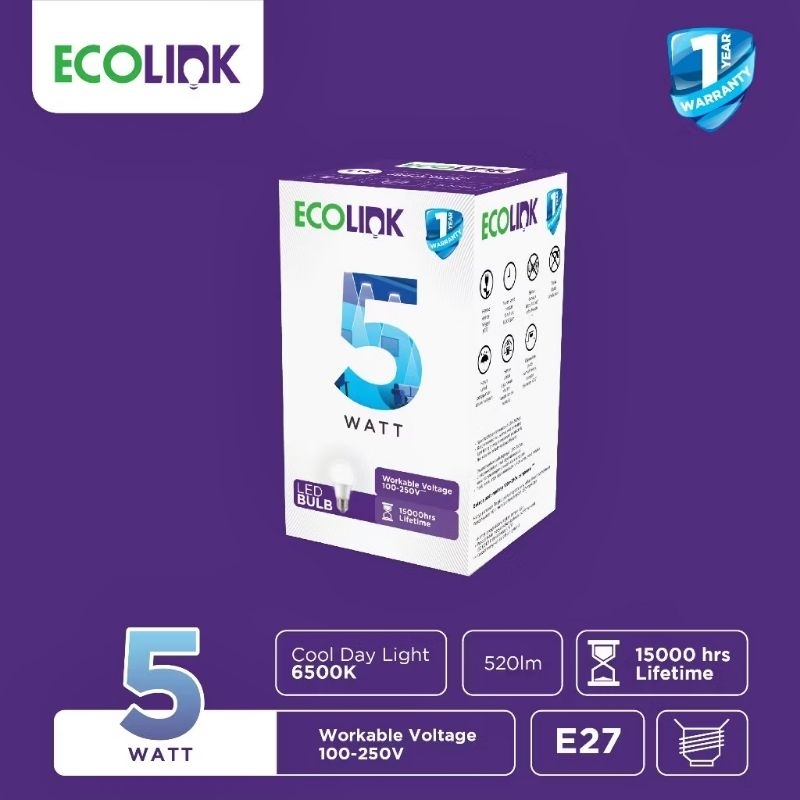 Jual Led Ecolink 5w - Lampu Led Bulb Ecolink 5 Watt 5 W | Shopee Indonesia