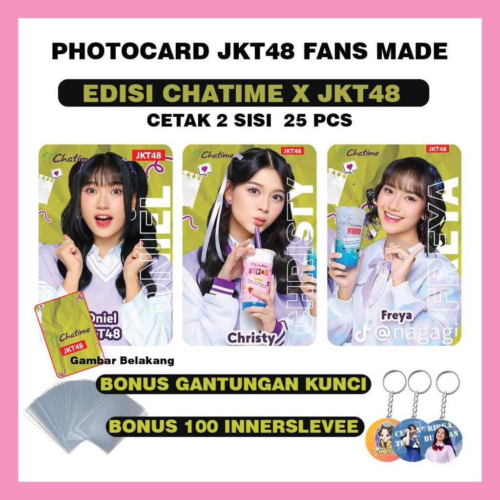 Jual 2 SISI "Photocard JKT48 untuk Para Fans,EDISI CHATIME X JKT48 25PCS – Cek Koleksi Kami ...