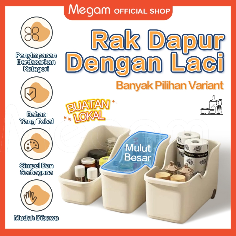 Jual 【BELI LOKAL】Megam Storage Box Dapur Countainer Penyimpanan Bahan ...