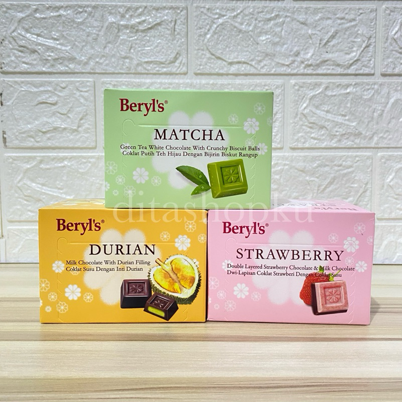 Jual BERYL’S Chocolate Matcha Strawberry 60 gr / Dark Coklat Beryl’s ...