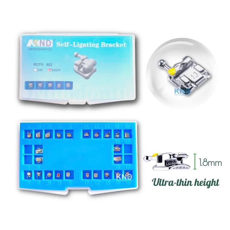 Jual Dental bracket ortho self ligating metal roth 345 hook braces ...