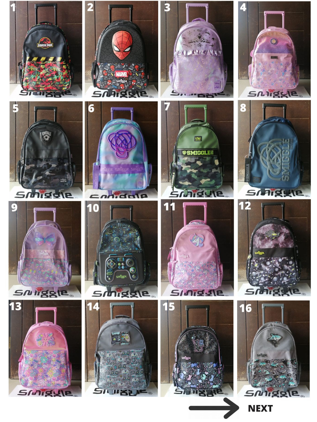 Jual Smiggle backpack trolley with light up wheels / trolley anak sd ...