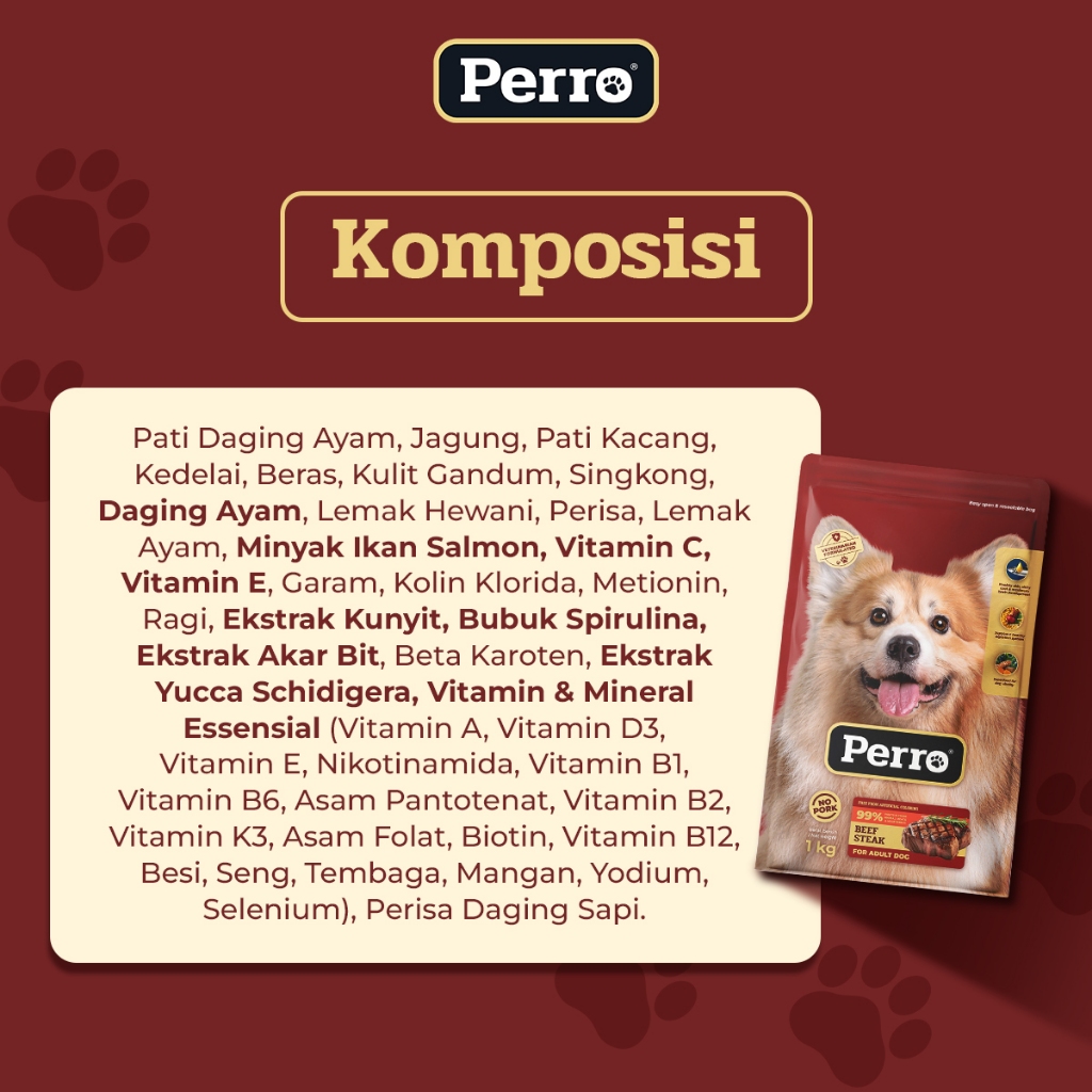 Jual Perro Dry Dog Food Adult Beef 3kg | Shopee Indonesia