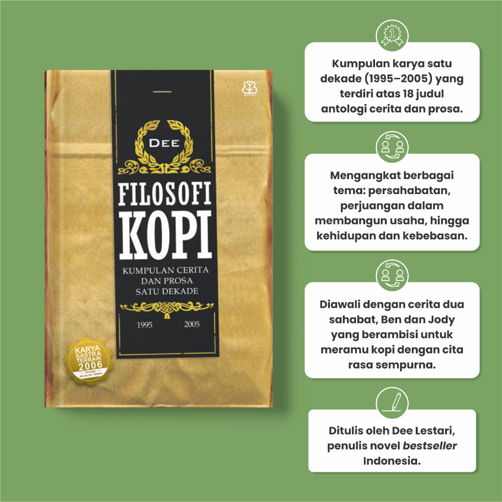Jual [Mizan Yogyakarta] Buku Novel Filosofi Kopi - Dee Lestari - Dewi Lestari | Shopee Indonesia
