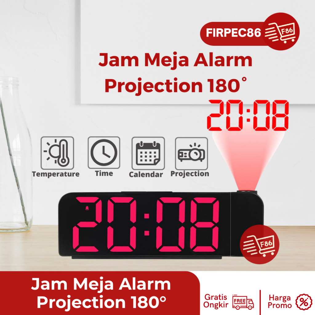 Jual jam Meja Unik Proyektor Desk Clock LED Digital Alarm Projection ...
