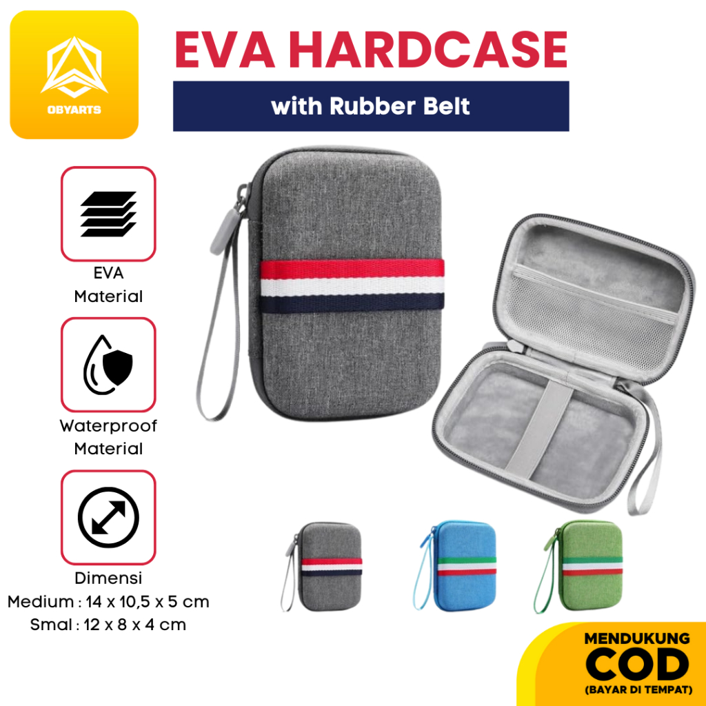 Jual Hard Case EVA Pouch with Rubber Belt Tas Penyimpanan Gadget ...