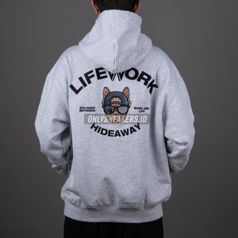 Jual LIFEWORK BALLCAP HIPDOG HOODIE MELANGE GREY | Shopee Indonesia