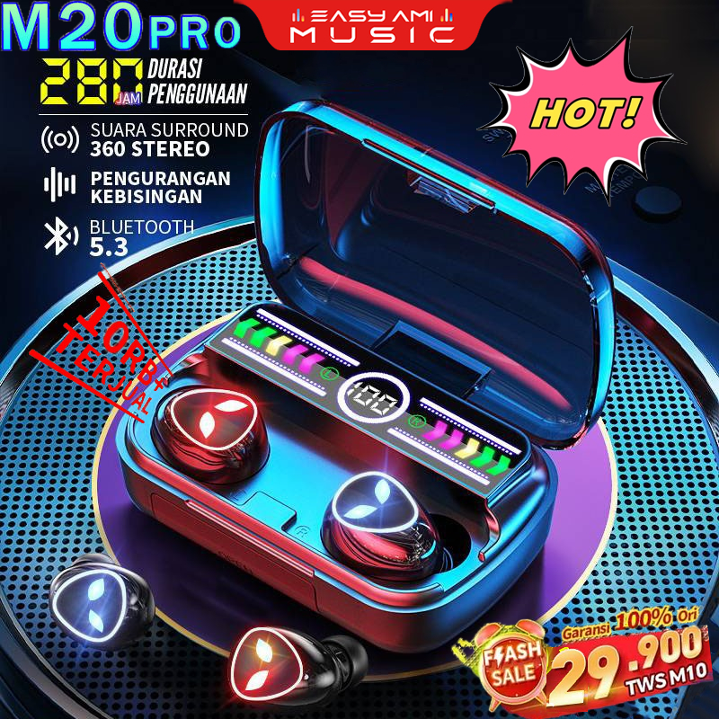Jual NEW TWS M20/M10/X15/M19 Wireless Bluetooth Headset 3800mAh Mobile Power HIFI 10D Sound ...