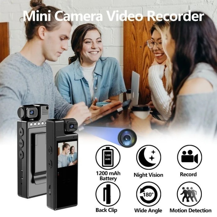 Jual Mini Body Camera 4K Portable Rotating 180° Lens Kamera Mini Wide ...