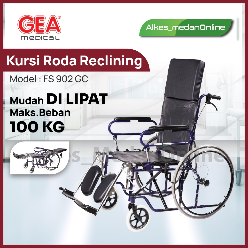 Jual GEA l Kursi Roda Reclining FS 902 GC l Bisa Rebahan dan Selonjoran ...