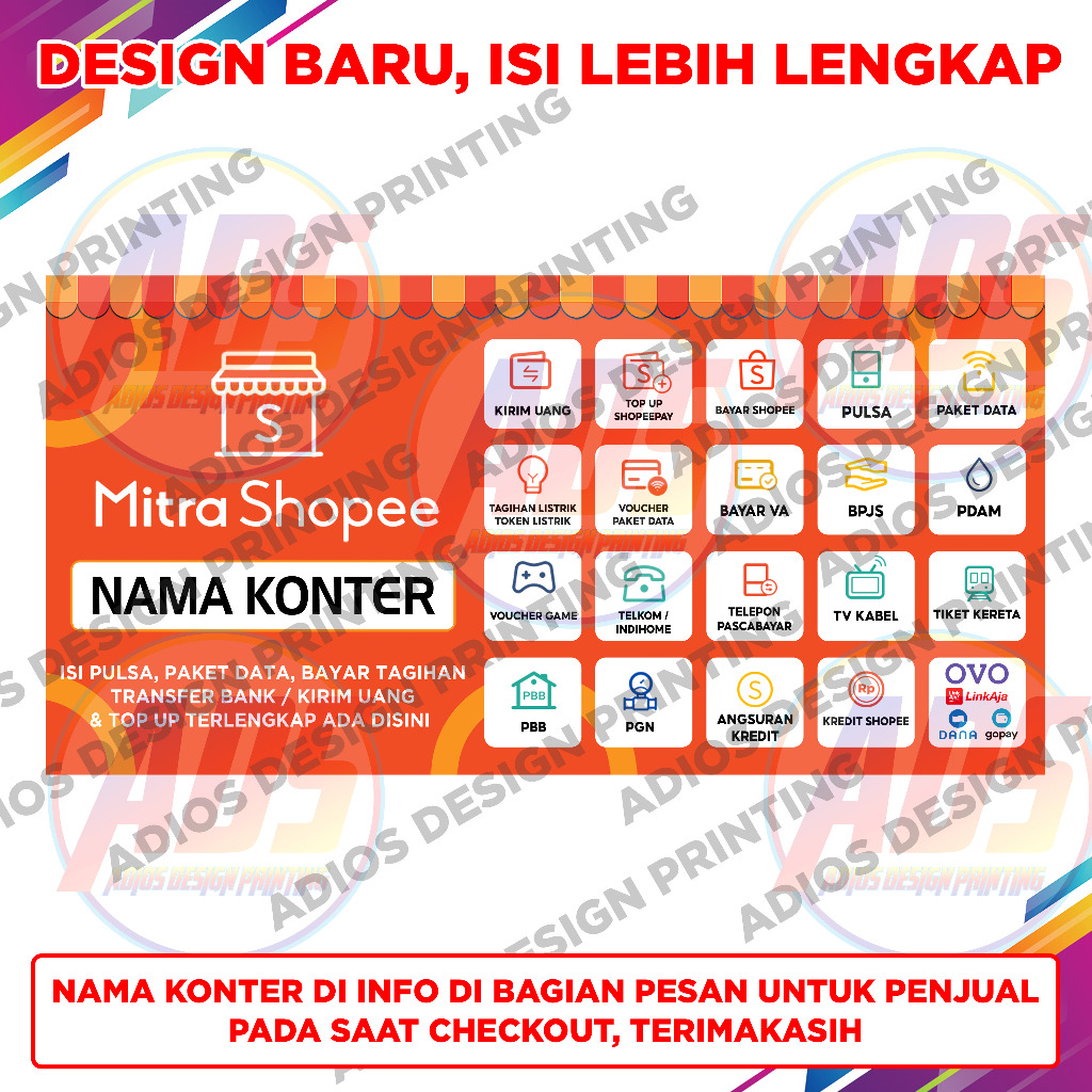 Jual Spanduk Banner MItra Shopee Uk Variasi | Shopee Indonesia