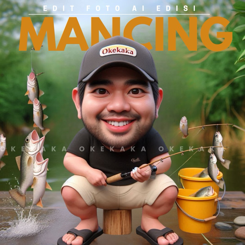 Jual JASA EDIT FOTO KARIKATUR WAJAH TEMA MANCING DI DANAU | Shopee ...