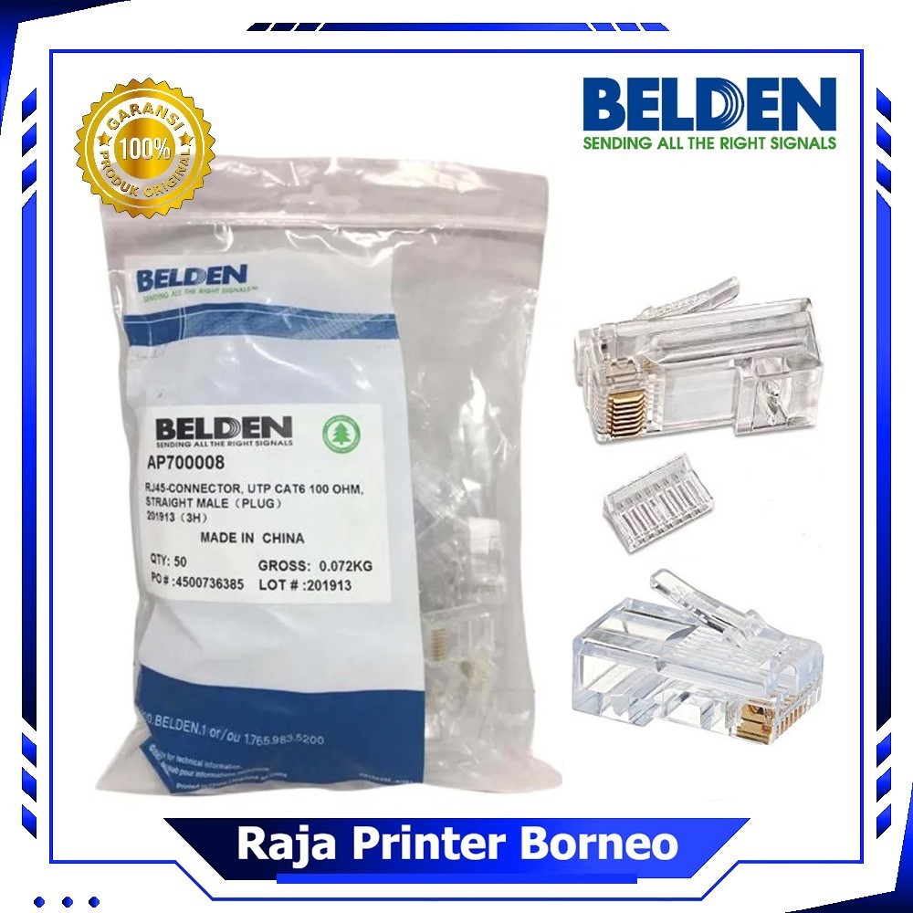 Jual Konektor RJ45 CAT 6 Belden AP700008 Connector LAN RJ 45 Cat6 6e ...