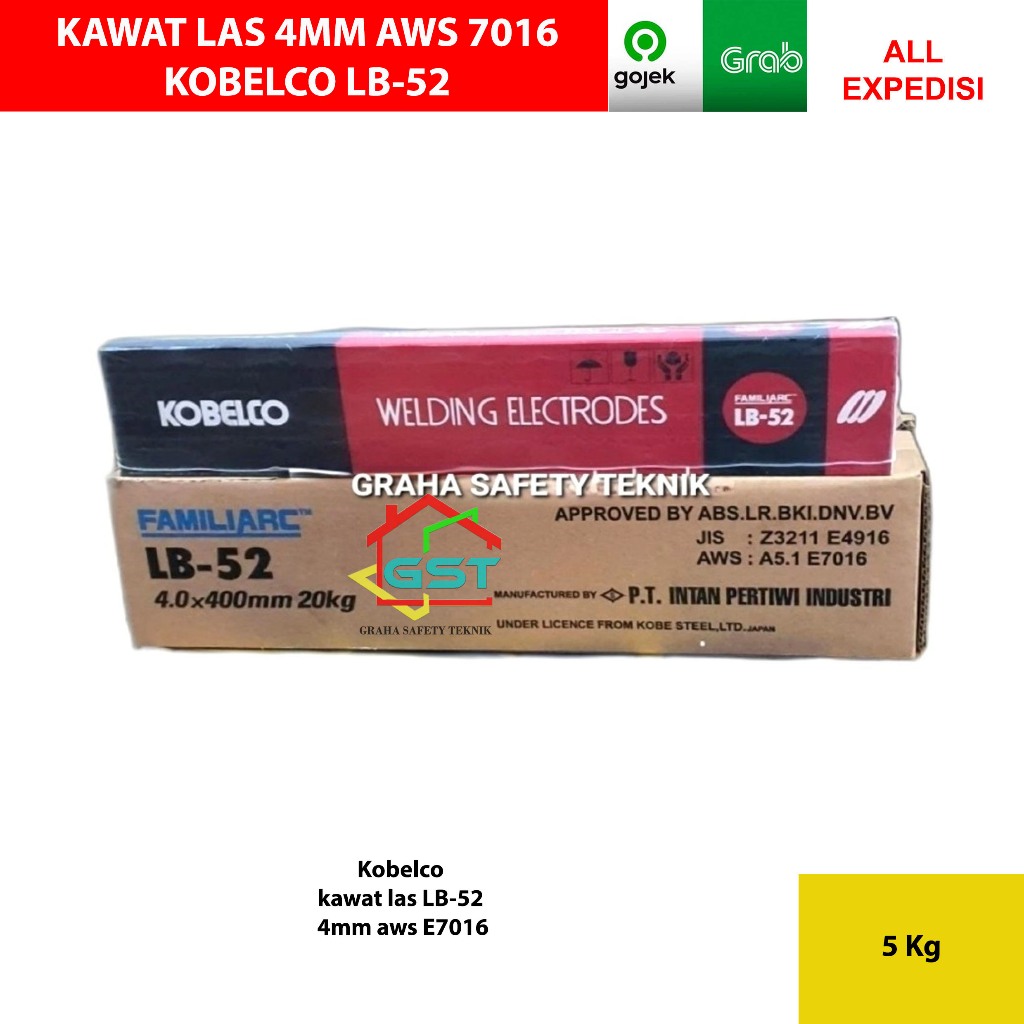 Jual KOBELCO kawat las 4mm LB-52 per 5kg welding electrode aws 7016 | Shopee Indonesia