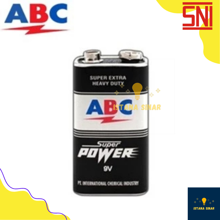Jual Baterai ABC 9v Super Power 6F22 - Battery Batere Batre Batrai 9 ...