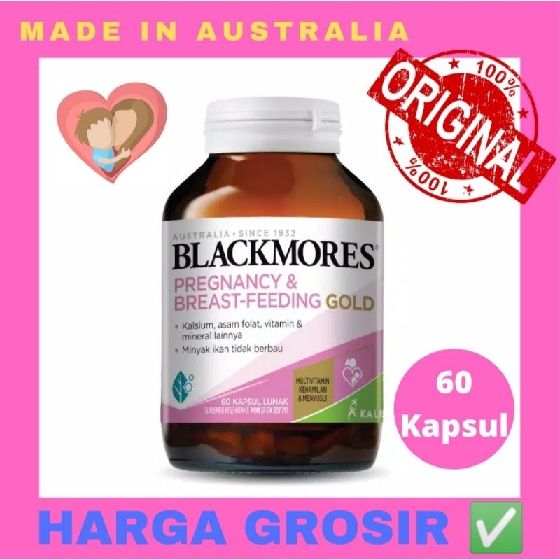 Jual BLACKMORES PREGNANCY & BREAST - FEEDING GOLD - ISI 60 KAPSUL ...