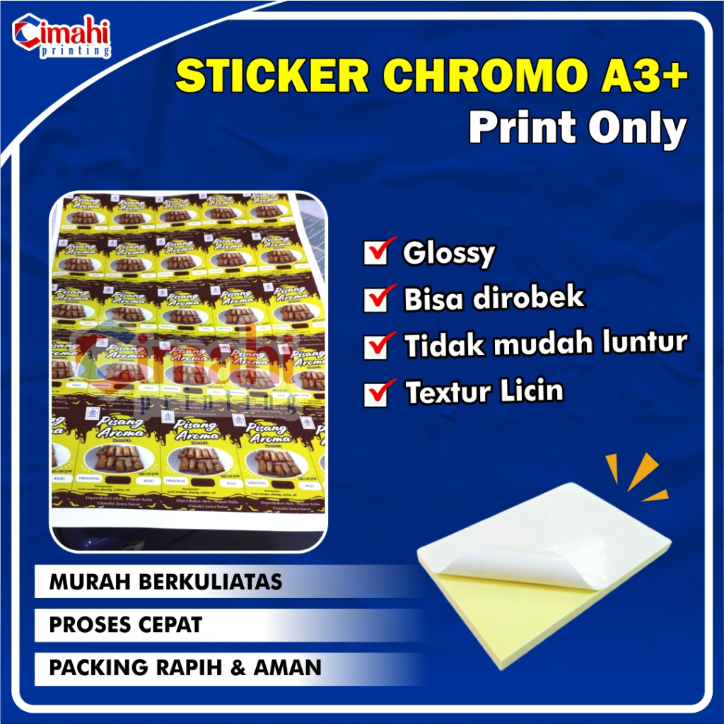 Jual STIKER CHROMO PRINT ONLY HIGH QUALITY A3+ | STIKER LABEL KEMASAN ...