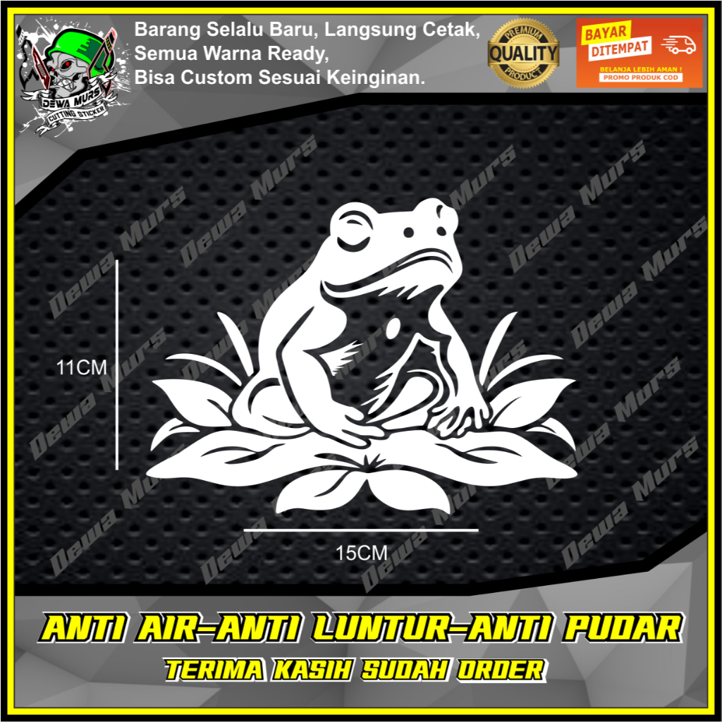 Jual Cutting Sticker KATAK DI ATAS DAUN Sticker Cocok Buat Motor Dan ...