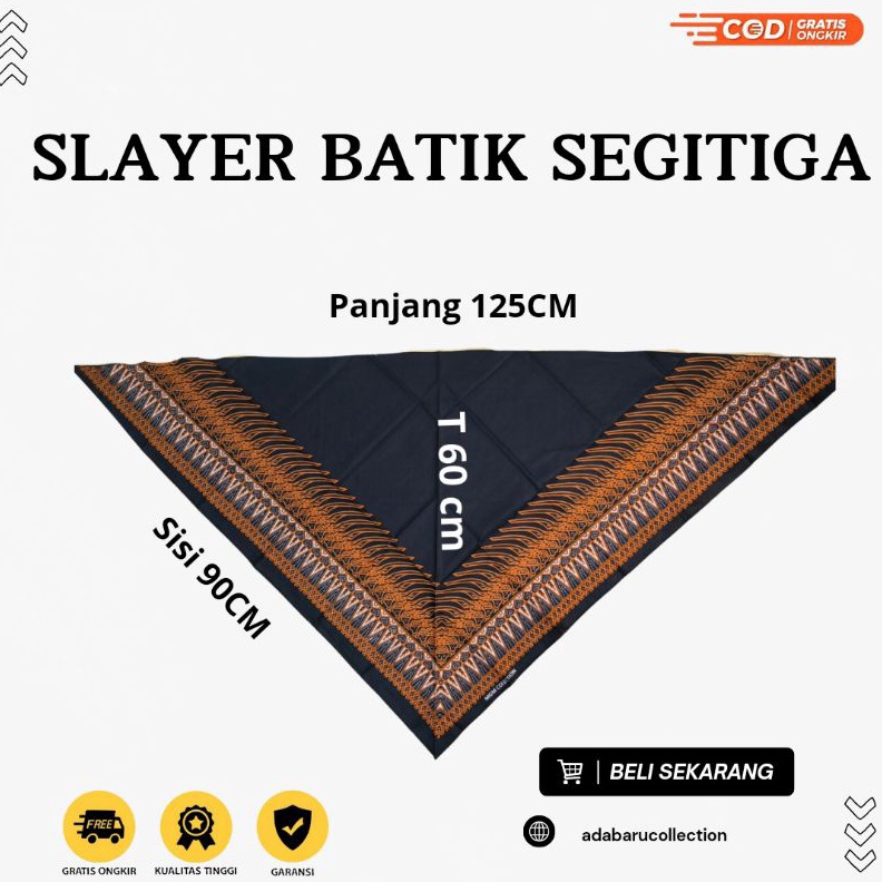 Jual Slayer Segitiga Udeng Iket Motif Batik dan Hitam Polos Berbahan ...