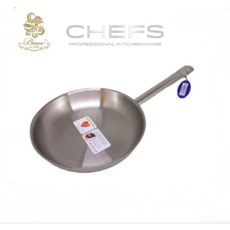 Jual frypan 28cm bima chefs stainless 304 /penggorengan stainless (BP1901528) | Shopee Indonesia