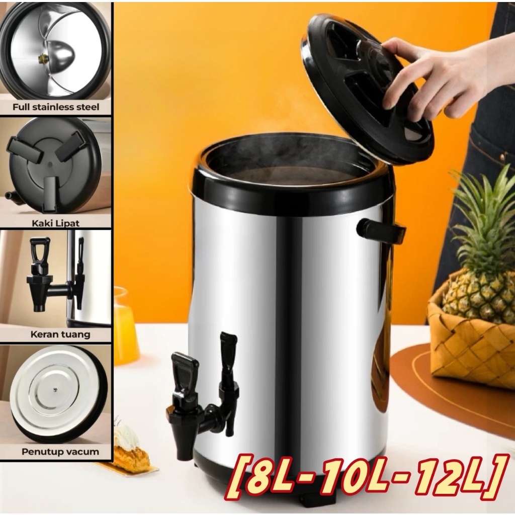 Jual Milktea bucket dispenser stainless steel air panas Termos Air Milk ...
