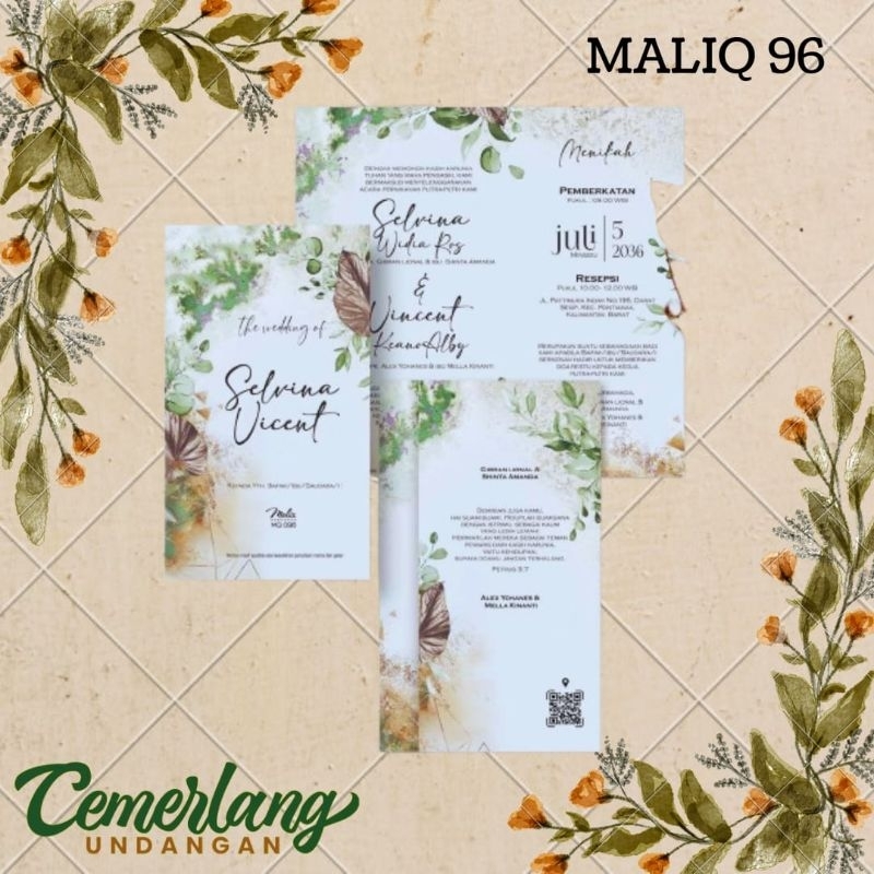 Jual Blangko Undangan atau Kertas Undangan Pernikahan MALIQ 96 Harga Termurah Gratis File ...