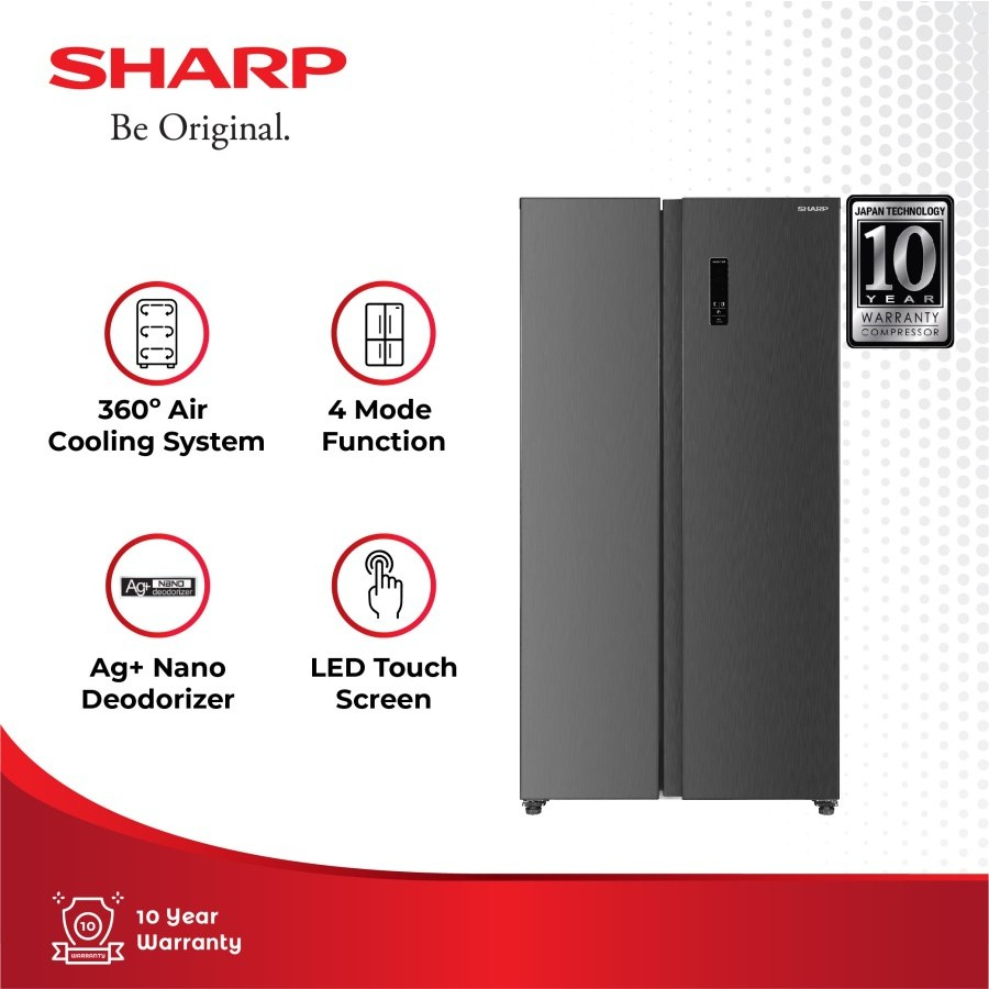 Jual LEMARI ES SHARP SJ IS60MA DS / SHARP KULKAS SIDE BY SIDE 2 PINTU INVERTER SJ IS60MA DS [532 ...