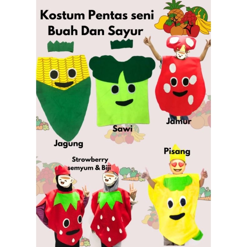 Jual Kostum Buah Dan Sayur Anak | Custom Cosplay Aneka Makanan | Kostum ...