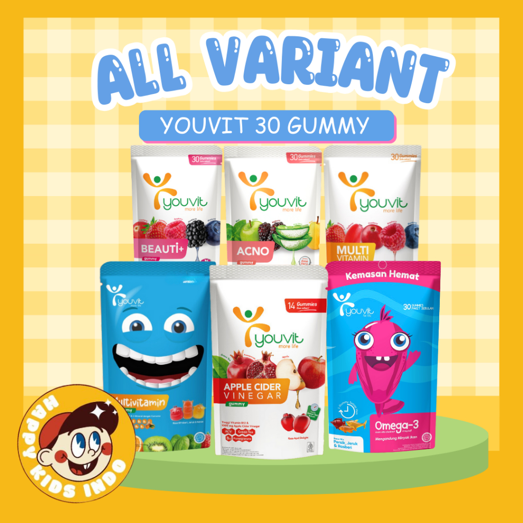 Jual YOUVIT MULTIVITAMIN DEWASA / ANAK 1 POUCH VIT C, D, ZINK & Superberries | Youvit x Erha ...