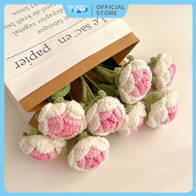 Jual YKO Bunga Rajut Sunflower Daisy Rose Tulip | Crochet Flower ...