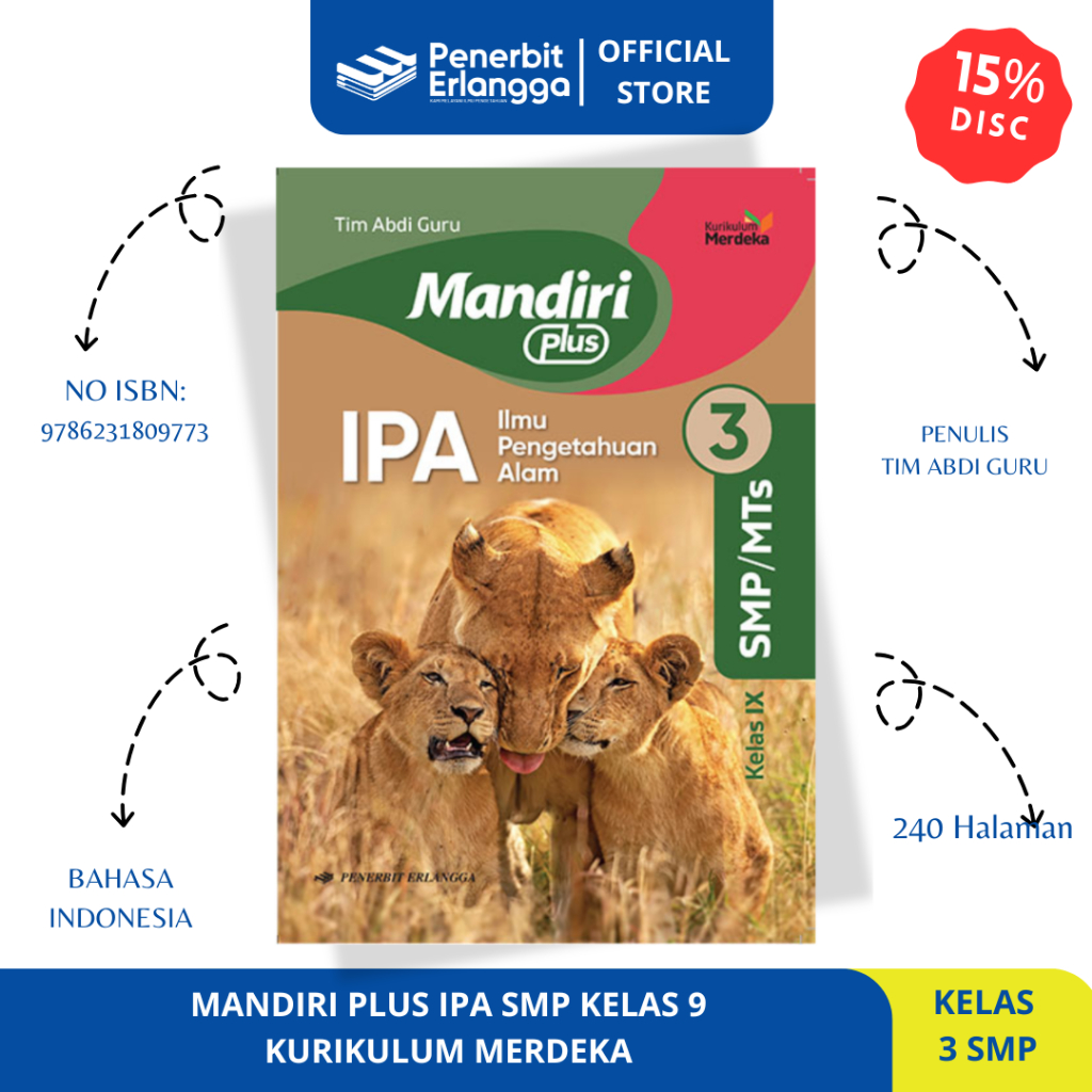Jual Mandiri Plus Ipa Smp/Mts Kelas 9 - Kurikulum Merdeka - Erlangga | Shopee Indonesia
