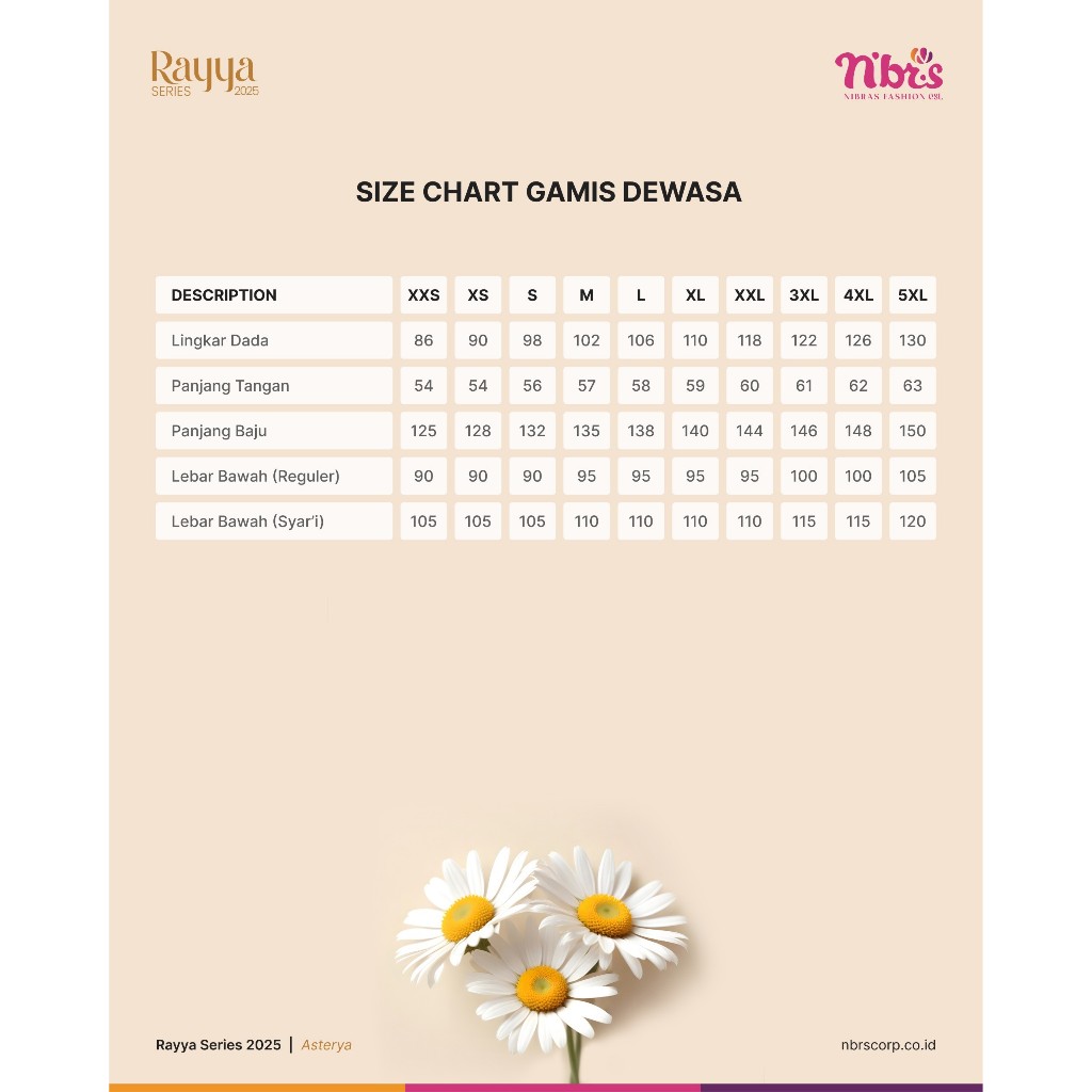 Jual PANDUAN UKURAN SARIMBIT NIBRAS 2025 LENGKAP | Shopee Indonesia