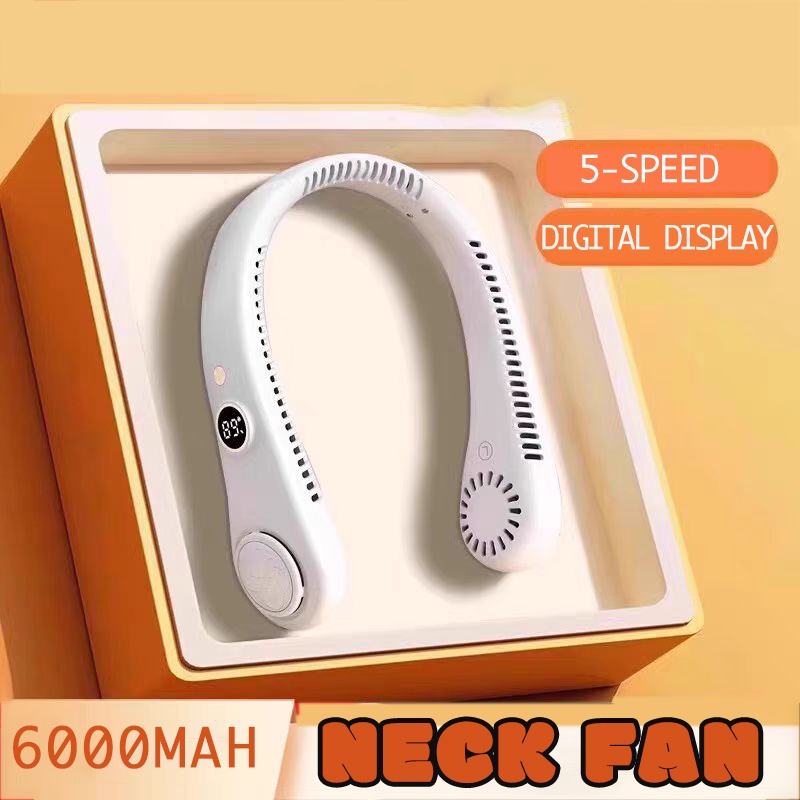Jual Sport Neck Fan Digital LED Display Portable Kipas Angin Leher ...