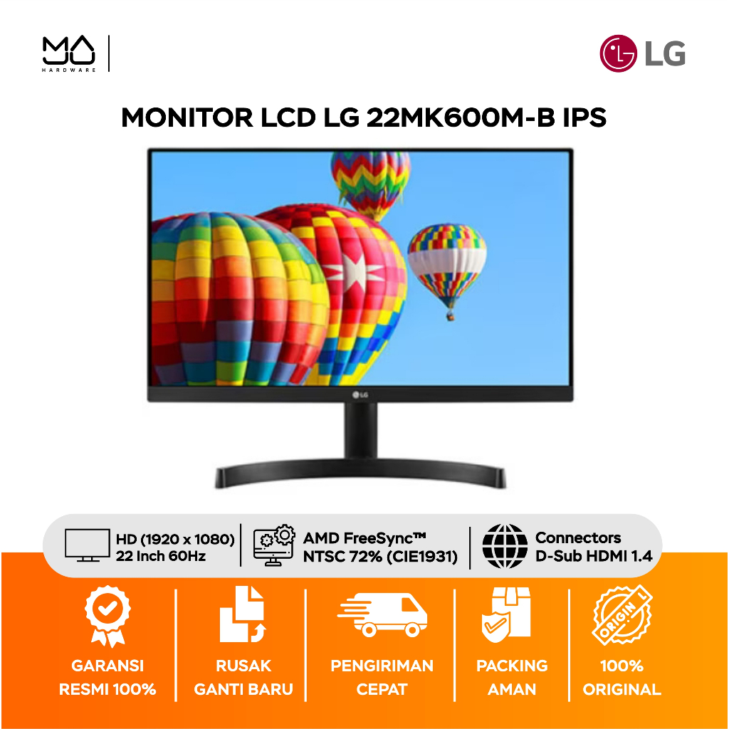 Jual Monitor LG 22MK600M-B Monitor 22-Inch Class Full HD IPS LED with ...