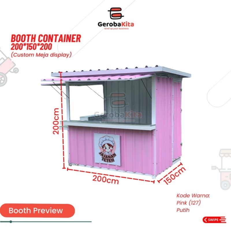Jual booth kontainer ukuran 200x150x210 custom meja display | Shopee ...