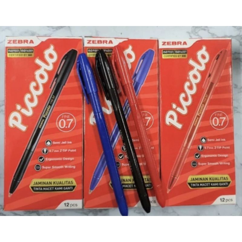Jual Pena Piccolo Zebra 0,7mm Biru (6pcs) | Shopee Indonesia