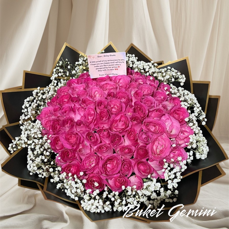 Jual Buket Bunga Mawar Besar, Buket Bunga Mawar 80 Tangkai, Buket Bunga ...