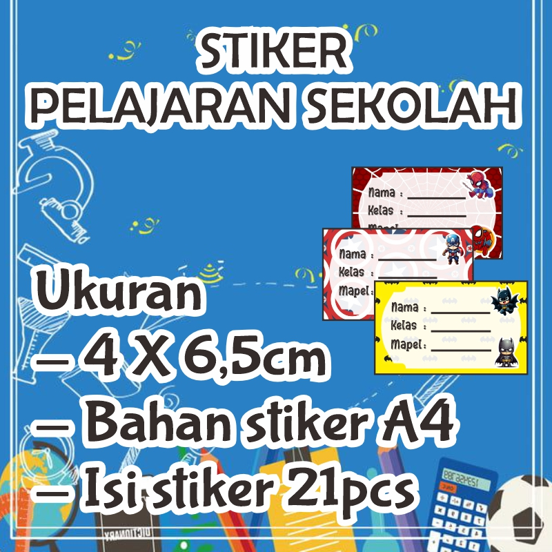 Jual Isi 21 Stiker Mapel - Label Buku Pelajaran Sekolah - Stiker mata ...