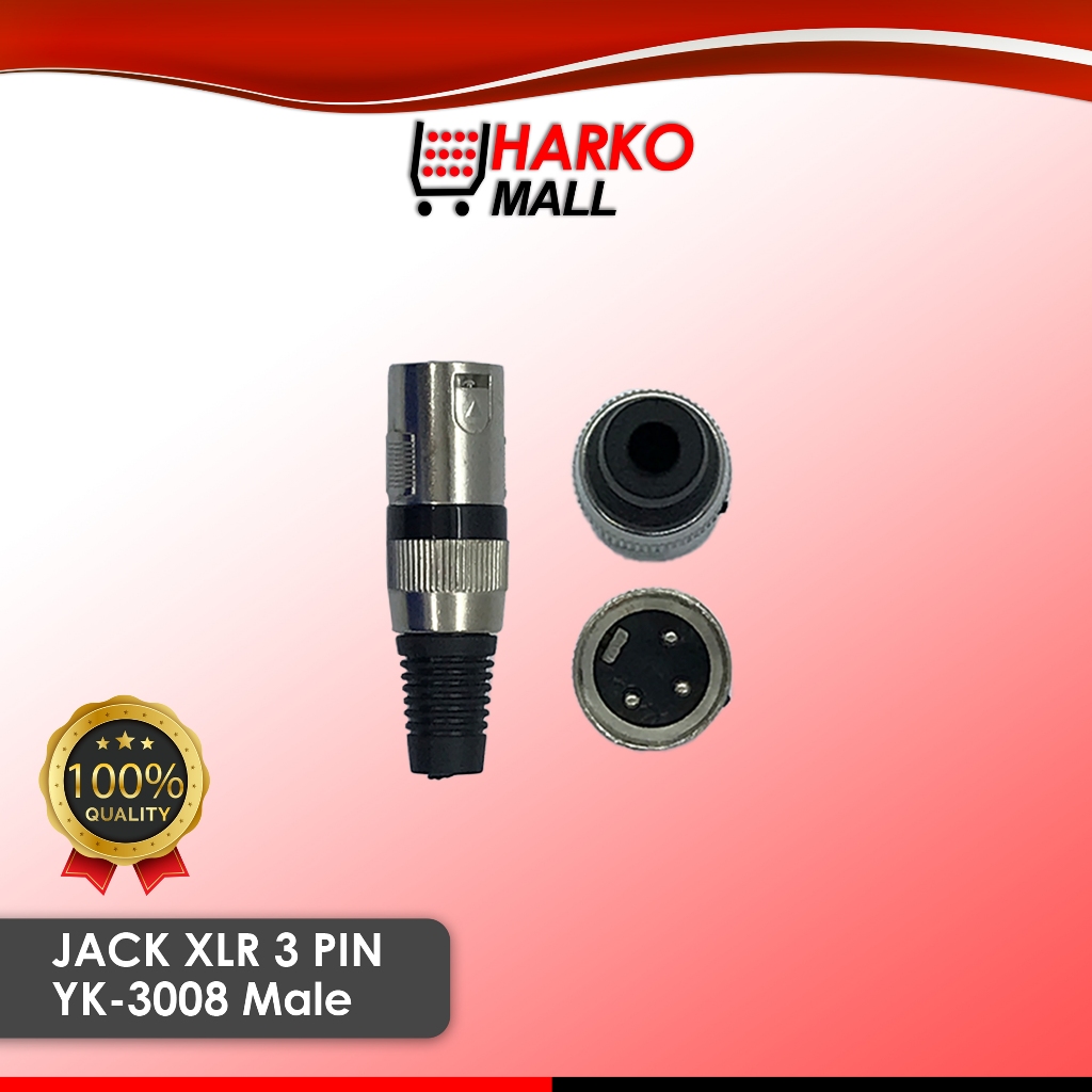 Jual Jack Canon XLR 3 Pin Male / Soket Canon Kunci Male Socket Canon ...
