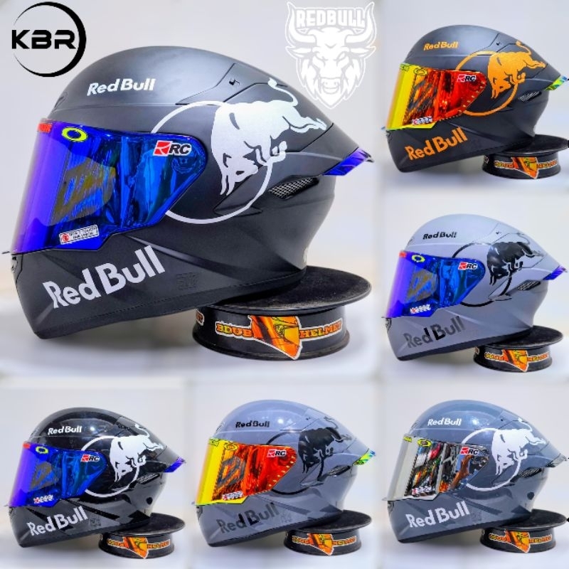 Jual Helm full face TT COURSE | TTC Kbr paket ganteng Red Bull | Shopee ...