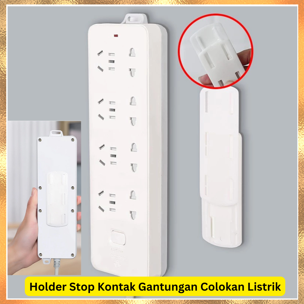 Jual Holder Stop Kontak Gantungan Colokan Listrik Double Tape Hook ...