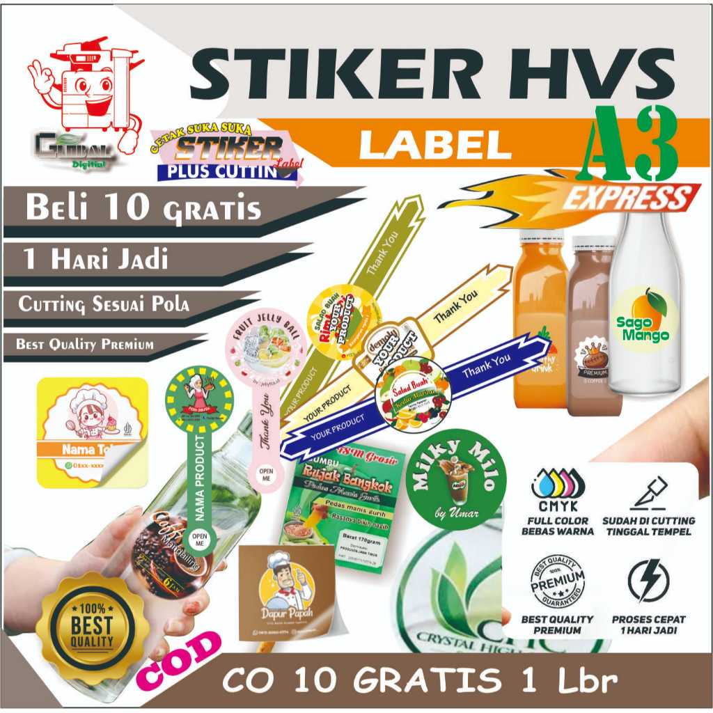 Jual STIKER CROMO HVS/ LABEL cromo HVS / STIKER PRODUCT HVS / STIKER ...