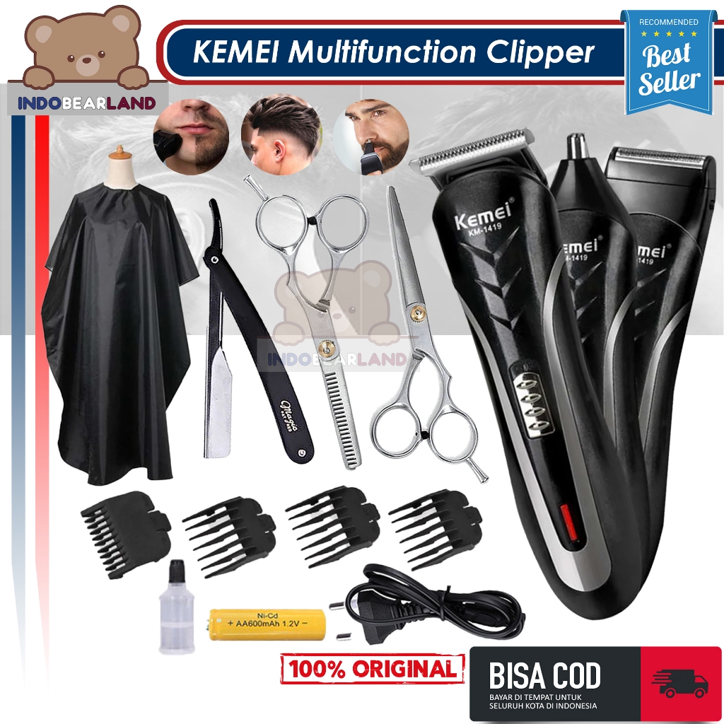 Jual Pencukur Rambut Kemei Rechargeable Hair Clipper Alat Cukur Rambut Jenggot Kumis Multifungsi ...