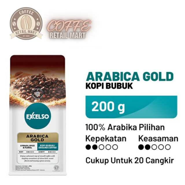 Jual Excelso Kopi Arabica Gold Bubuk 200G | Shopee Indonesia