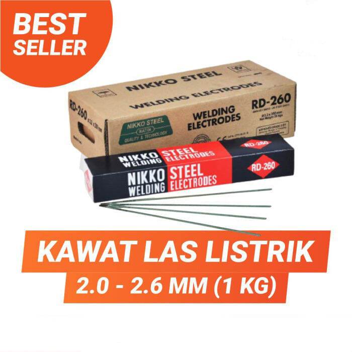Jual KAWAT LAS LISTRIK RD 260 2.6MM (1KG) KAWAT LAS BESI NIKKO STEEL TERMURAH!! | Shopee Indonesia