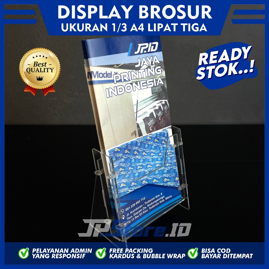 Jual Tempat Brosur Akrilik Uk. 1/3 A4 Lipat Tiga / Display Brosur ...
