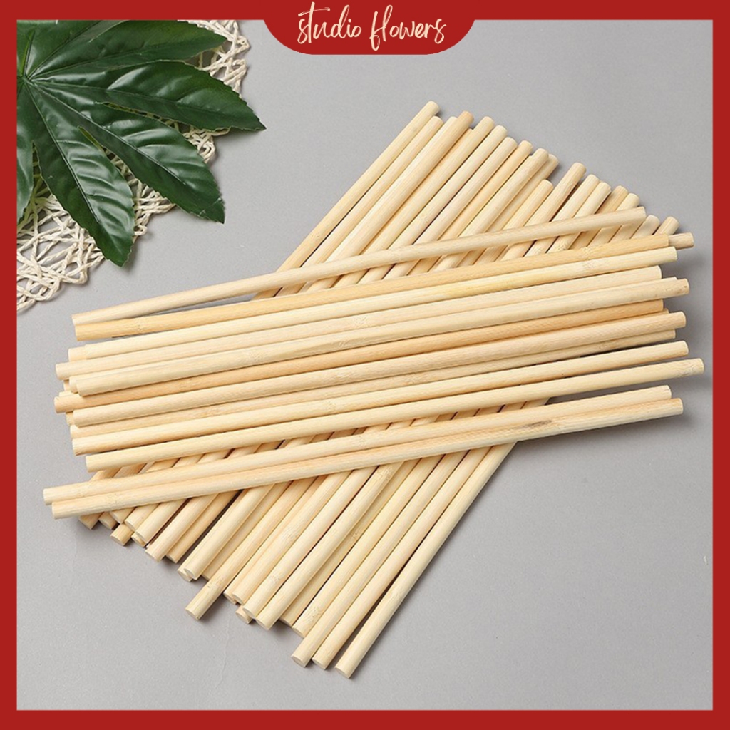 Jual (10 PCS) Dowel Stik Kayu Ramin 6mm Stik Kayu Bulat Buket Bunga ...